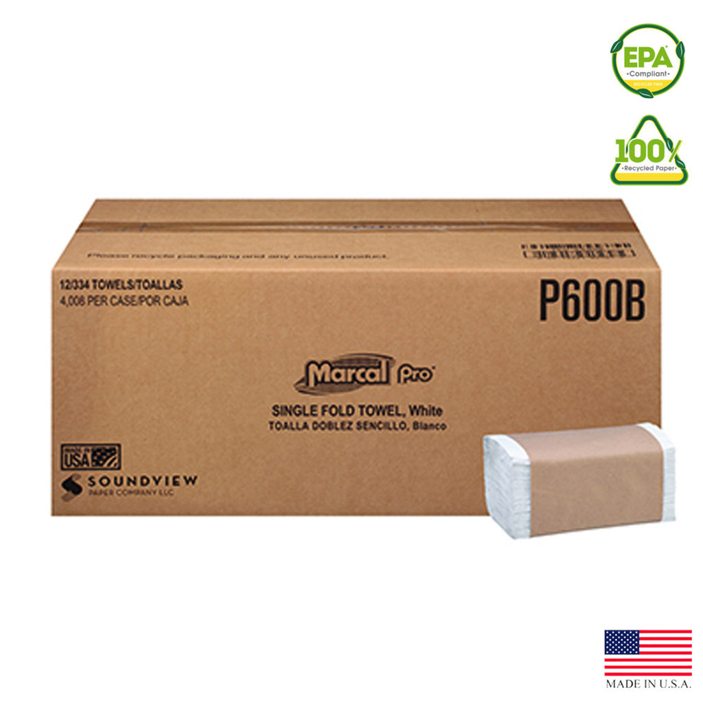 Single-fold Towel White P600B | Central Poly