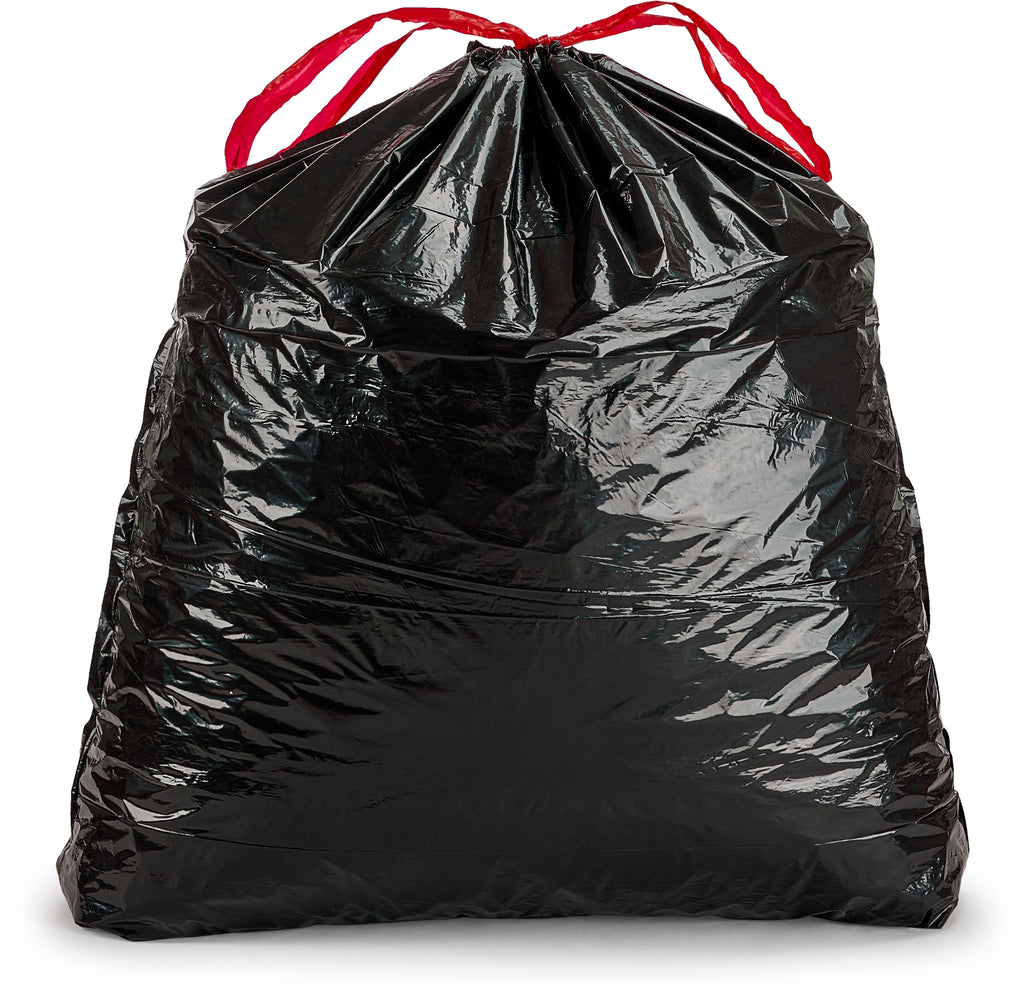 30 Gallon 1.5 Mil Black Drawstring Trash Bag | Central Poly