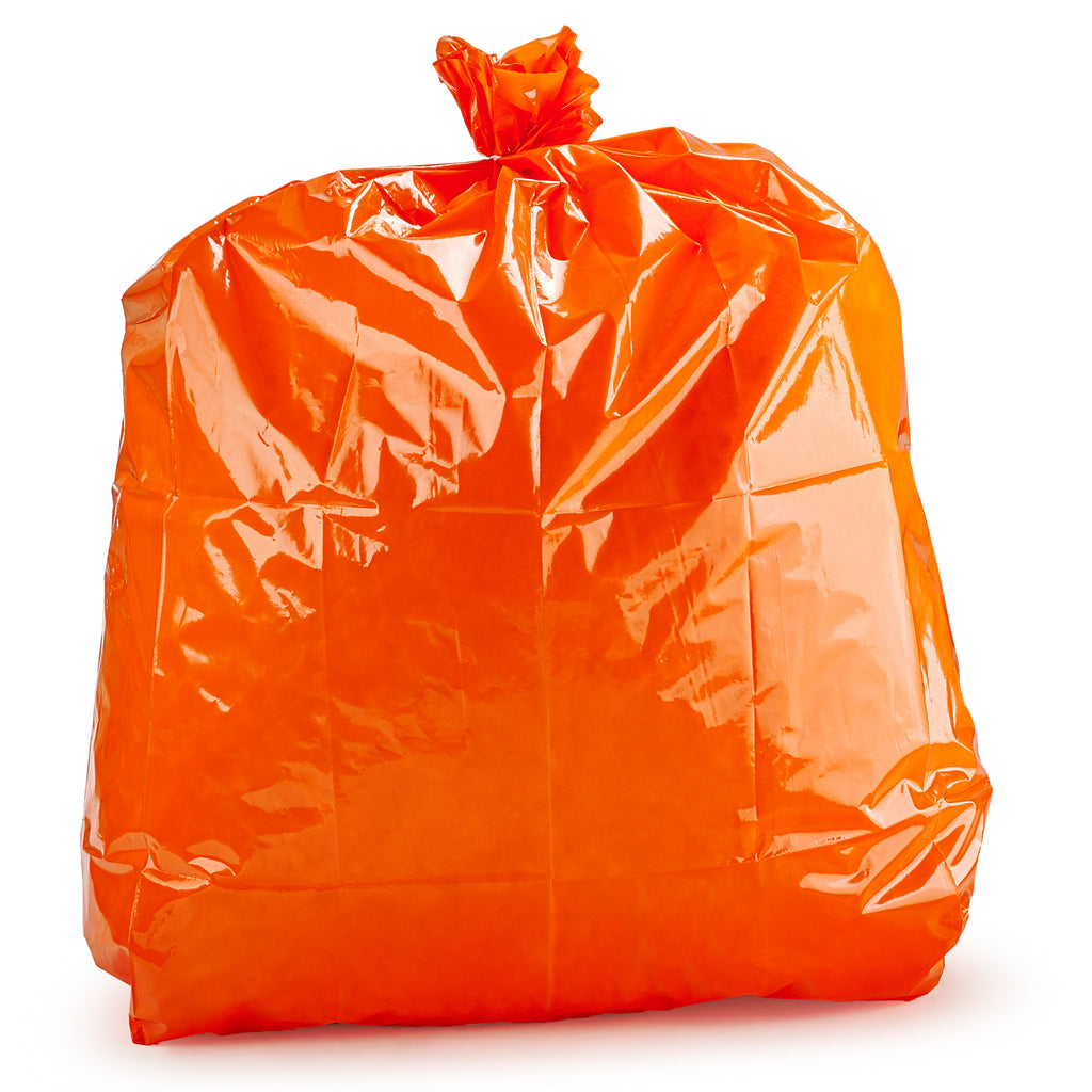 40-45 Gallon 1.5 Mil Orange Trash Bag | Central Poly