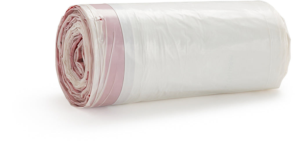 12-16 Gallon 1 Mil White Drawstring Trash Bag | Central Poly